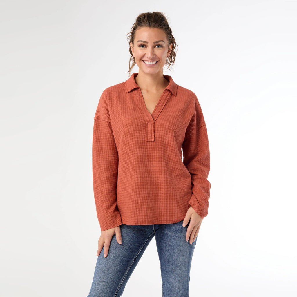 Michela Long Sleeve V-Neck Top – Bray and Em Boutique